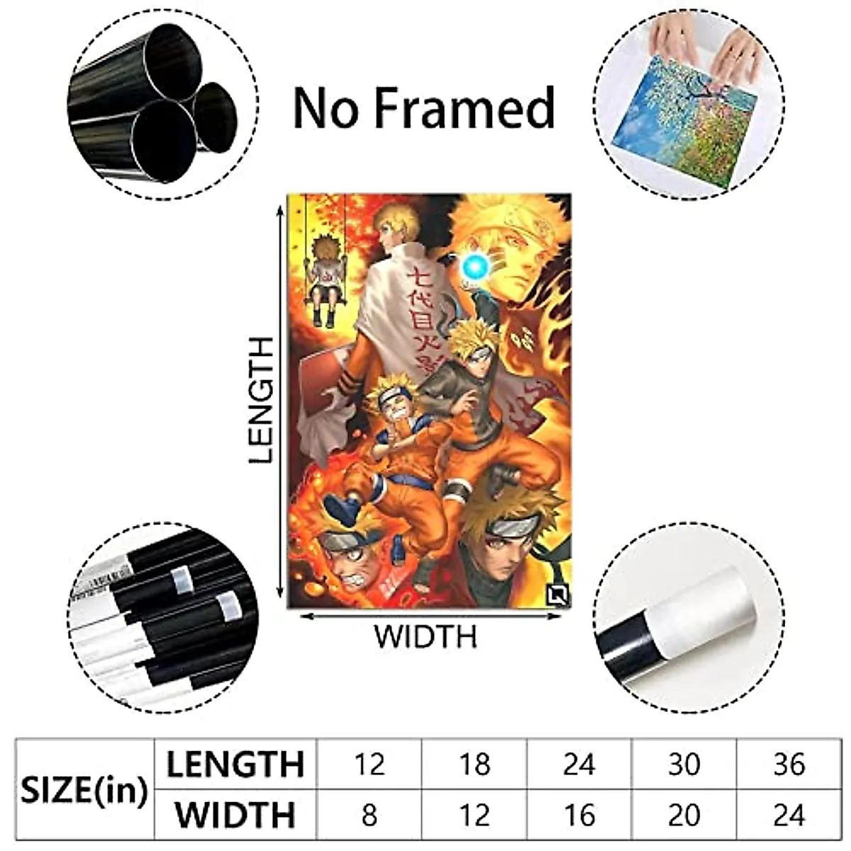 Japan Anime Role Narut Uzumaki Poster Picture Canvas Wall Art Print Modern Home Room Decor 12x18inchs(30x45cm)