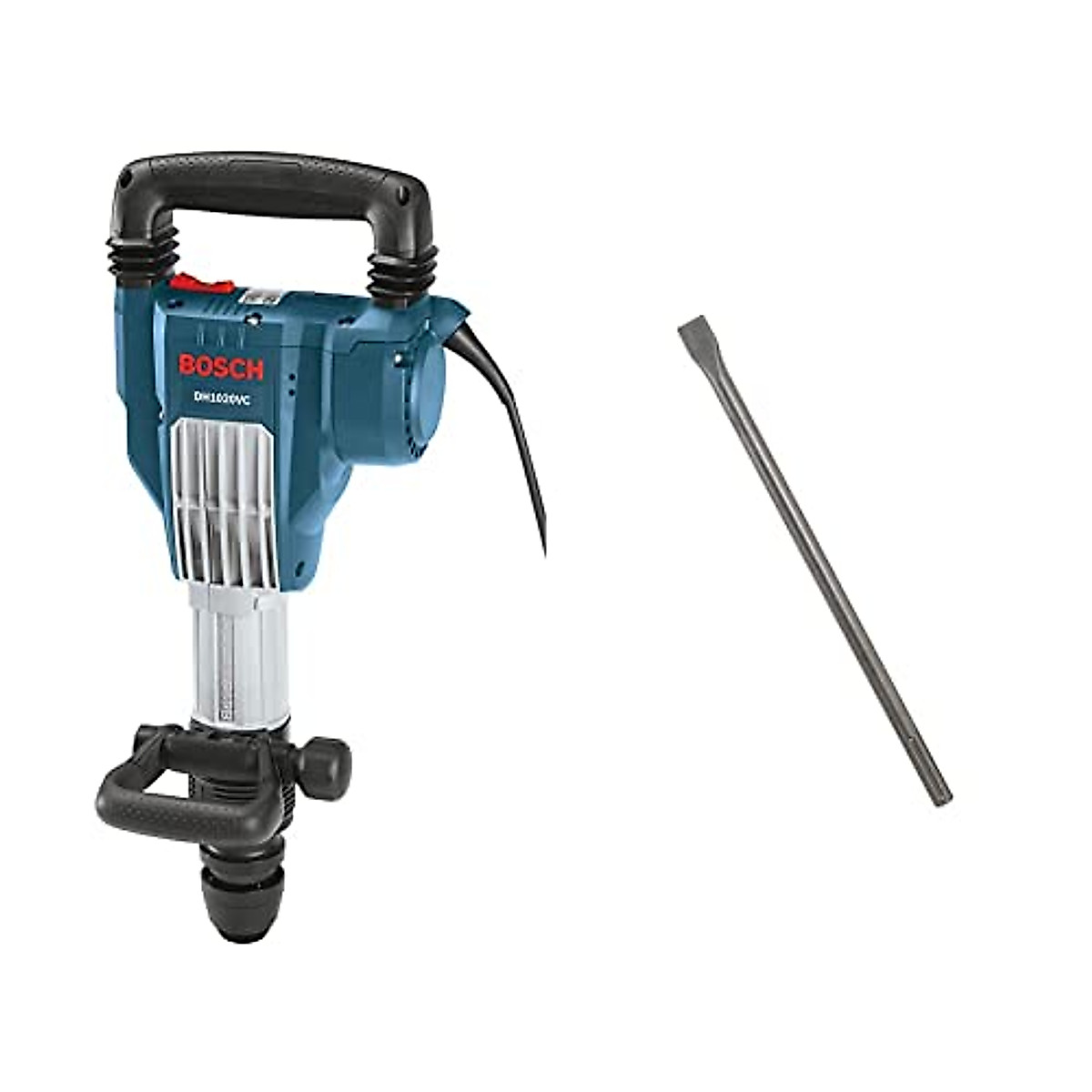 BOSCH DH1020VC Inline Demolition Hammer, BluewithBOSCH HS1912 1 In. x 18 In. Flat Chisel SDS-max Hammer Steel