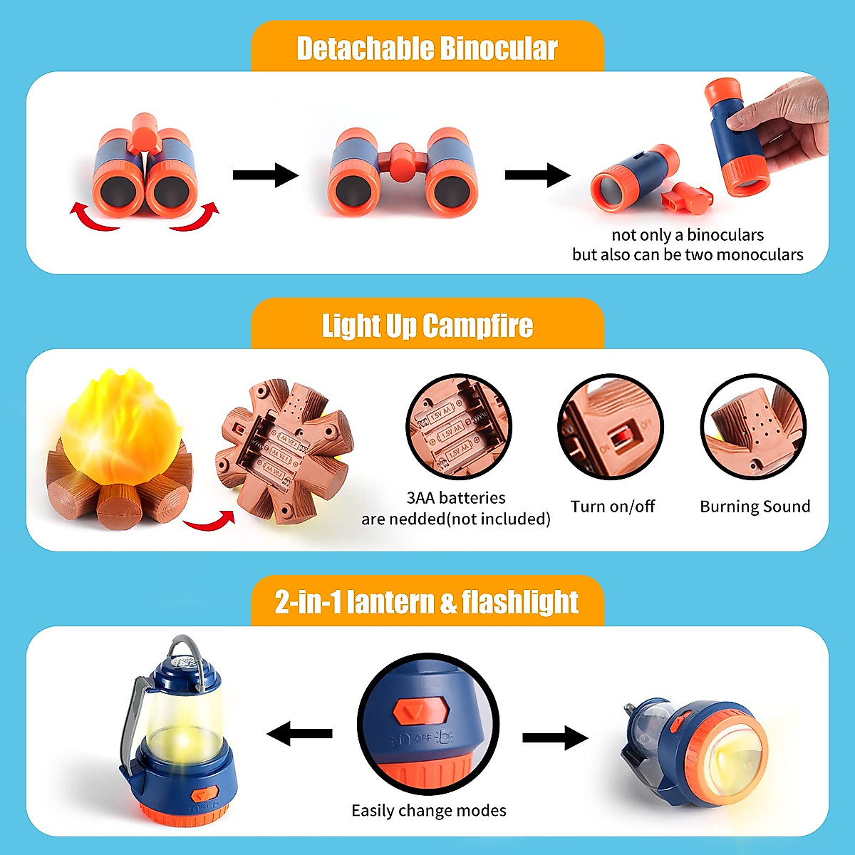 Kids Camping Set with Tent for 2 Toddlers-Kids Camping Toys for Kids 3-5 with Pop up Play Tent-Indoor Outdoor Pretend Camping Toys