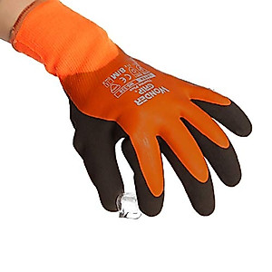 Wonder Grip Gloves WG-338 THERMO Plus Latex Waterproof Warm Thermal Lined Cold Winter Work Gloves (L)