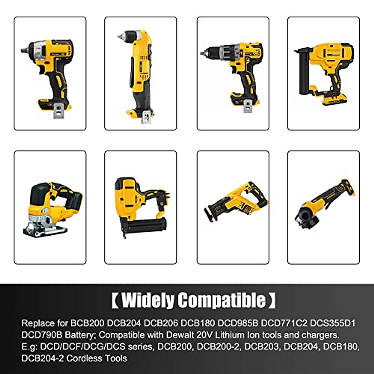 Bonacell 2Pack 20V 7.0Ah Lithium Battery Replacement for Dewalt 20 Volt Battery Max XR Cordless Tools DCB206 DCB200 DCB201 DCB204 DCB207 DCD/DCF/DCG Series