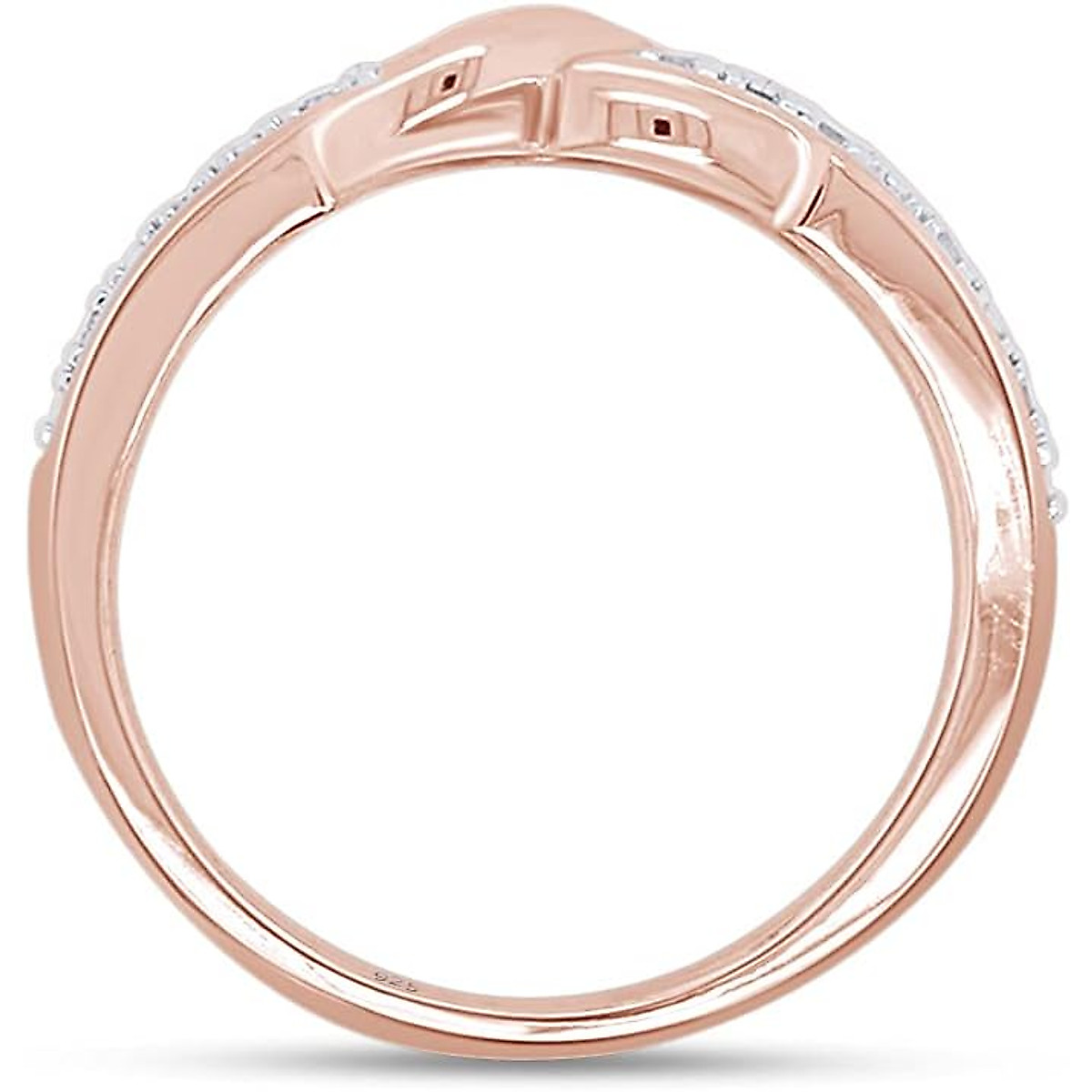 AFFY Sterling Silver Diamond Heart Ring (1/20 cttw, I-J Color, I3 Clarity)