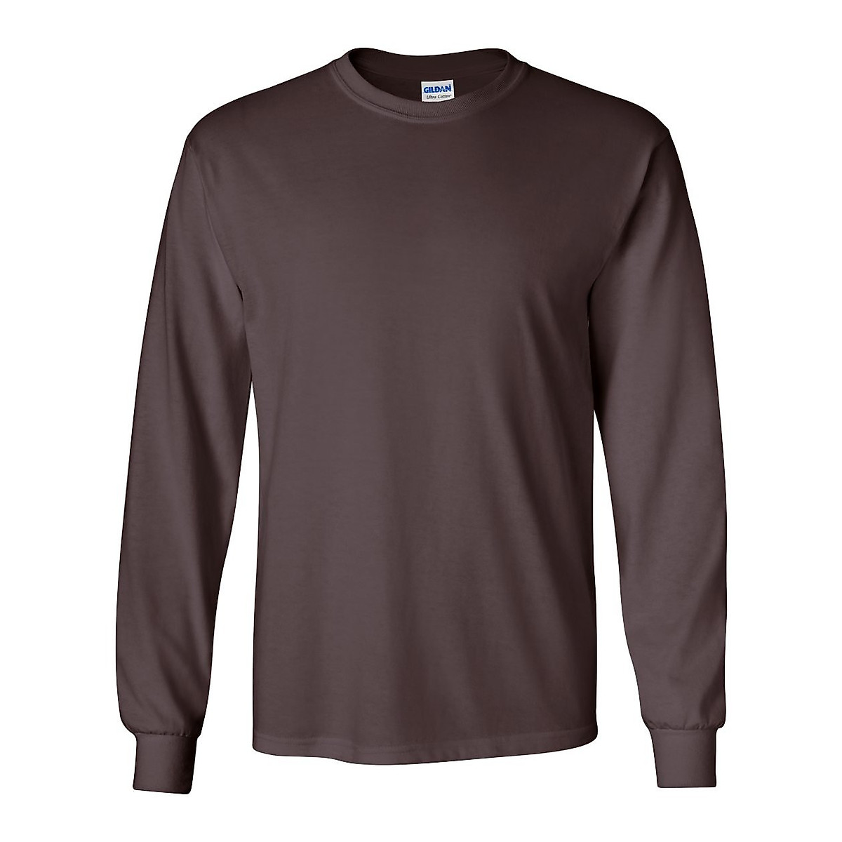 Gildan 100% Cotton Long-Sleeve T-shirt (G2400) Tee X-Large Dark Chocolate