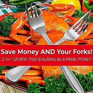 Ultra Durable, Super Easy Seafood Sheller 2 Pack. Serrated Knife Perfect for Cracking Lobster, Crab, Crawfish or Deveining Shrimp. BPA Free, Portable Utensils for Feasts, Boils and Themed Restaurants