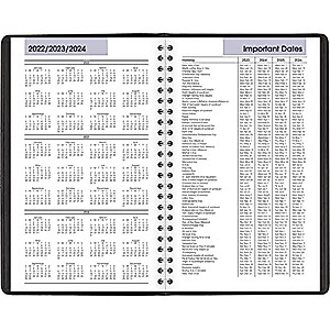 AT-A-GLANCE 2023 Daily Planner, DayMinder, Quarter-Hourly Appointment Book, 5" x 8", Small, Black (G10000)