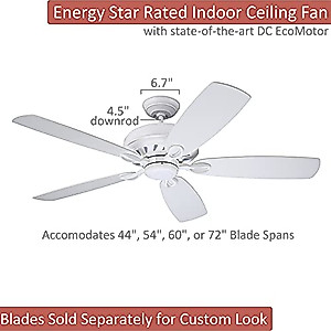 Luminance kathy ireland Home Penbrooke Eco Ceiling Fan with Premium Motor | Energy Star Fixture for Home Improvement with 6-Speed Wall Control | Blades Sold Separately, Satin White