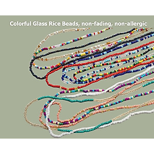 RICHRAIN Bulk Wholesale Waist Beads Body Chain African Belly Jewelry for Women (100PCS Mixed)