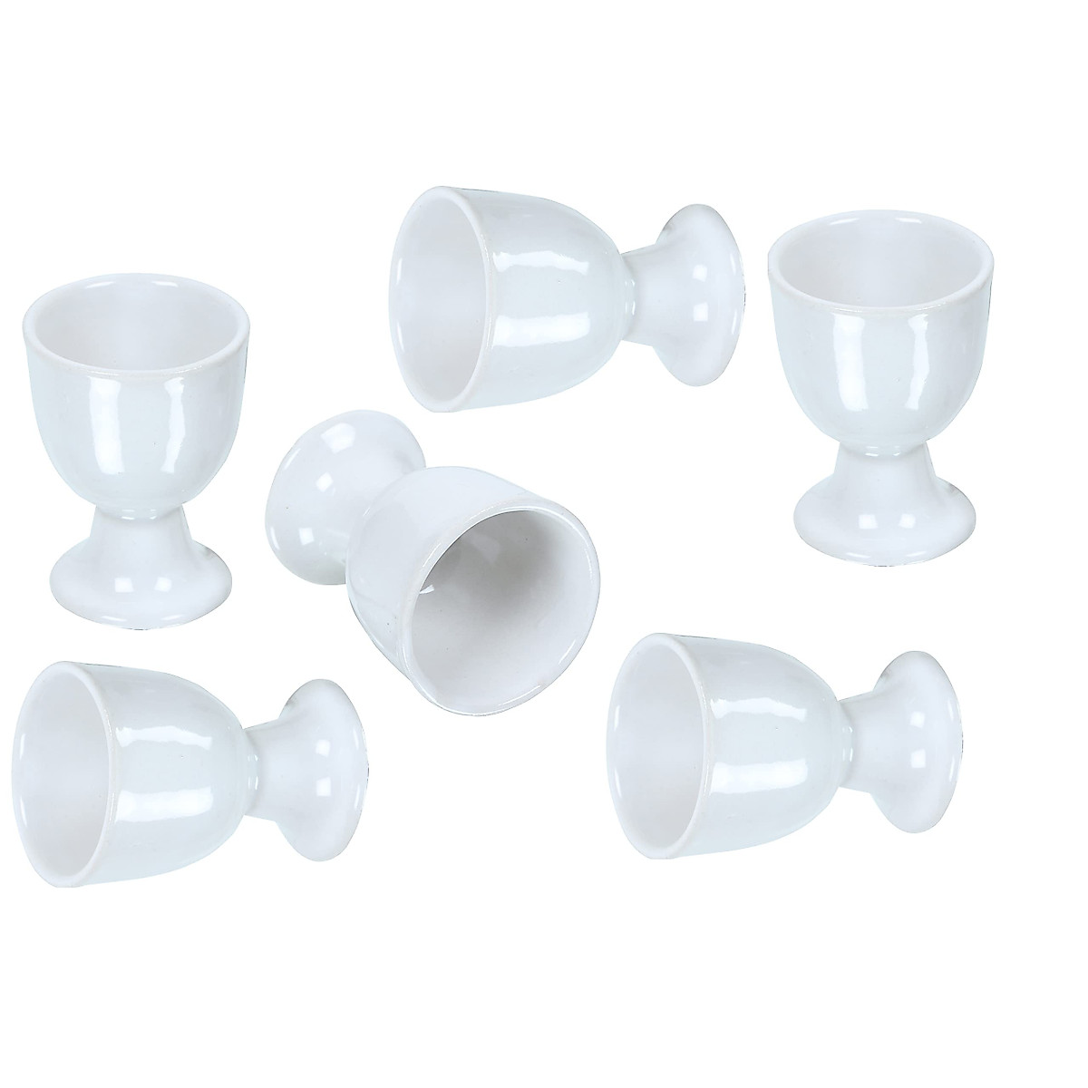 Soft Boiled Egg Holder | Ceramic Egg Cup Set | Ceramic Egg Holder Pottery Housewarming Gift set of 4 (White)