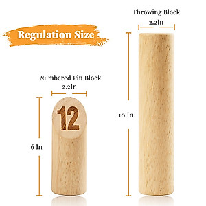 Aivalas Wooden Tossing Game Set, 12PCS Numbered Block Toss Games with Scoreboard & Carrying Case, Outdoor Lawn Backyard Beach Game, Gift for Family Toss Party Group