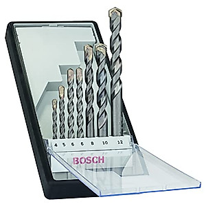 Bosch 2607010545 Concrete Drill Bit-Set "Robust Line Cyl-3 Silver Percussion" 4-12mm 7 Pcs