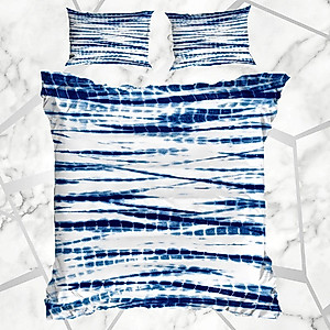 Traditional Jaipur Shibori Indigo Blue Duvet Cover King/Twin Size, Indian Cotton Throw Doona Cover, Bohemian Boho Quilt Comforter Cover (King Size 90x108 Inches)