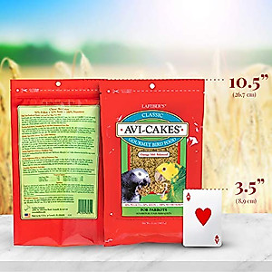 LAFEBER'S Classic Avi-Cakes Pet Bird Food, Made with Non-GMO and Human-Grade Ingredients, for Parrots, 12 oz