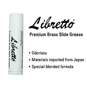 Libretto Premium Brass Slide Grease Stick, 0.16 oz (5 ml), Odorless & Pure, Great Materials from Japan, 100% Special-blended Formula, Thick & Sticky, Best to Extend Life of Trumpet, French Horn & Tuba