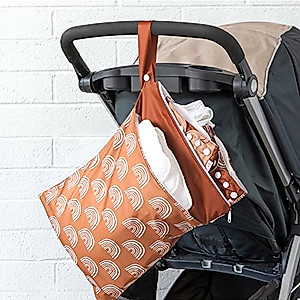 MOMIGO 4 pcs/set Wet Dry Bags for Baby Cloth Diapers - Reusable, Washable for Stroller, Diapers, Travel Bags, Gym Bag (Pink)