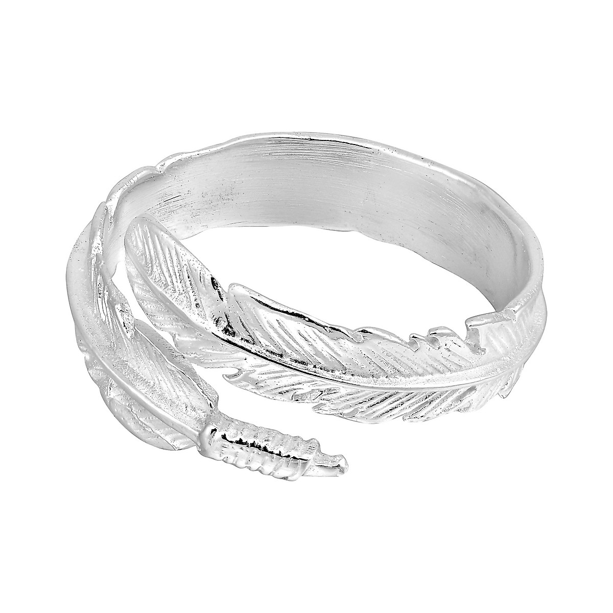 AeraVida Spiritual Embrace Feather Wrap .925 Sterling Silver Ring | Adorable e Wedding Rings For Women | Trendy Comfort Fit Silver Rings for Women | Promise Ring | Sterling Silver Rings Sizes (8)