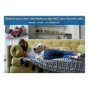 JSP Manufacturing 3" Triangle Plastic Furniture Black Corner Legs - Sofa Couch Chair Ottoman (4 Legs)