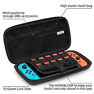GeekShare Cute Carrying Case Compatible with Nintendo Switch/Switch OLED - Portable Hardshell Slim Travel Carrying Case fit Switch Console & Game Accessories - A Wrist Strap (Land of Mystery)