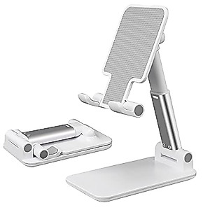 Cell Phone Stand for Desk, Angle Height Adjustable Phone Holder for Office, Compatible with iPhone 12 11 Pro XS Max XR 8 7 6S Plus, Samsung S20+ Note10, Tablets, Charging Accessories