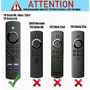Fire TV Stick Cover Replacement for Fire Stick 4K MAX/Alexa Voice Remote (3rd Gen), Glow in The Dark, Anti-Slip Silicone Protective Case with Lanyard