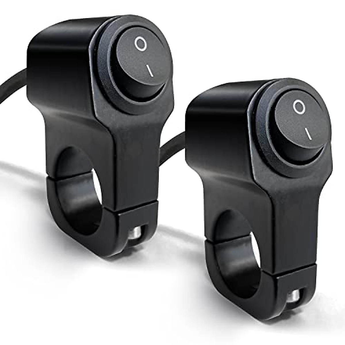 Motorcycle Handlebar Switch Waterproof ATV Handlebar Light Switch Aluminum Alloy Toggle Switch for Motorcycle Bike ATV UTV Scooters Fits 7/8"(22MM) Handlebars 2 Pieces