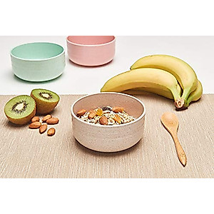 V TOWER Microwave Safe Bowls Set 13oz - 6 Wheat Straw Bowls Stylish Small Bowls Strong and Unbreakable for Dinner