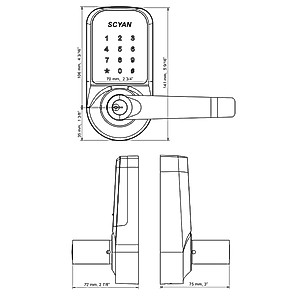 Smart Door Lock, Keyless Entry Door Lock, SCYAN X4 Handle Lock with Touchscreen Keypad Access, Auto Locking, for Home, Airbnb, Rental House (Oil-Rubbed Bronze)