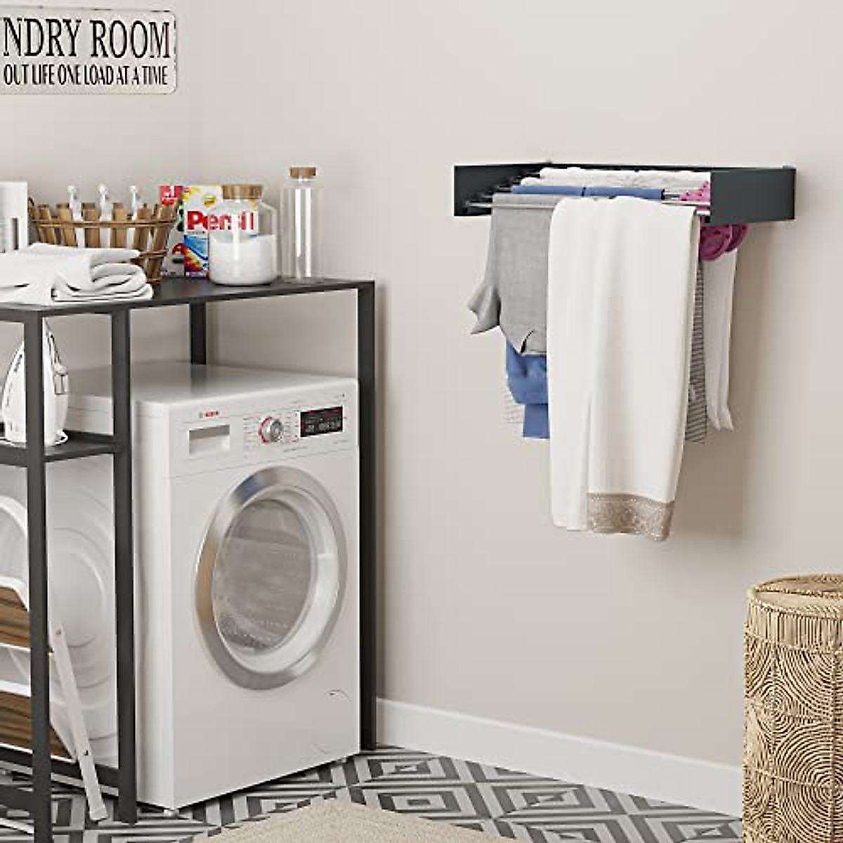 brightmaison BGT 27.5 Retractable Clothes Drying Rack Wall Mounted ...