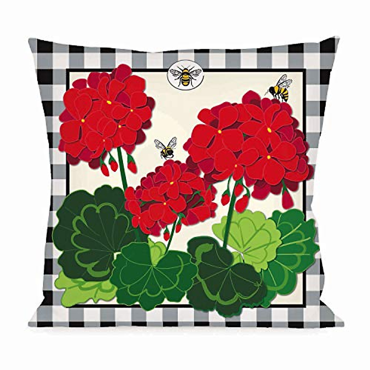 Evergreen Flag Geranium Plaid Interchangeable Pillow Cover Durable and Well Made Home and Garden Décor for Lawn Patio Yard