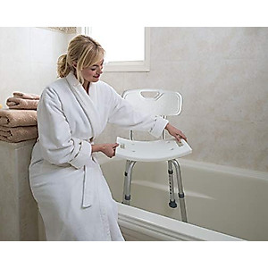 Dr. Kay's Adjustable Height Bath and Shower Chair Shower Bench with Backrest