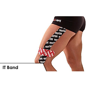 RockTape Original 2-Inch Water-Resistant Kinesiology Tape, 20 Pre-Cut Strips, Beige