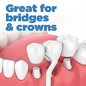 GUM Proxabrush Go-Betweens Refills - Moderate - Compatible with GUM Permanent Handle - Reusable Interdental Brushes - Soft Bristled Dental Picks, 8ct(6pk)