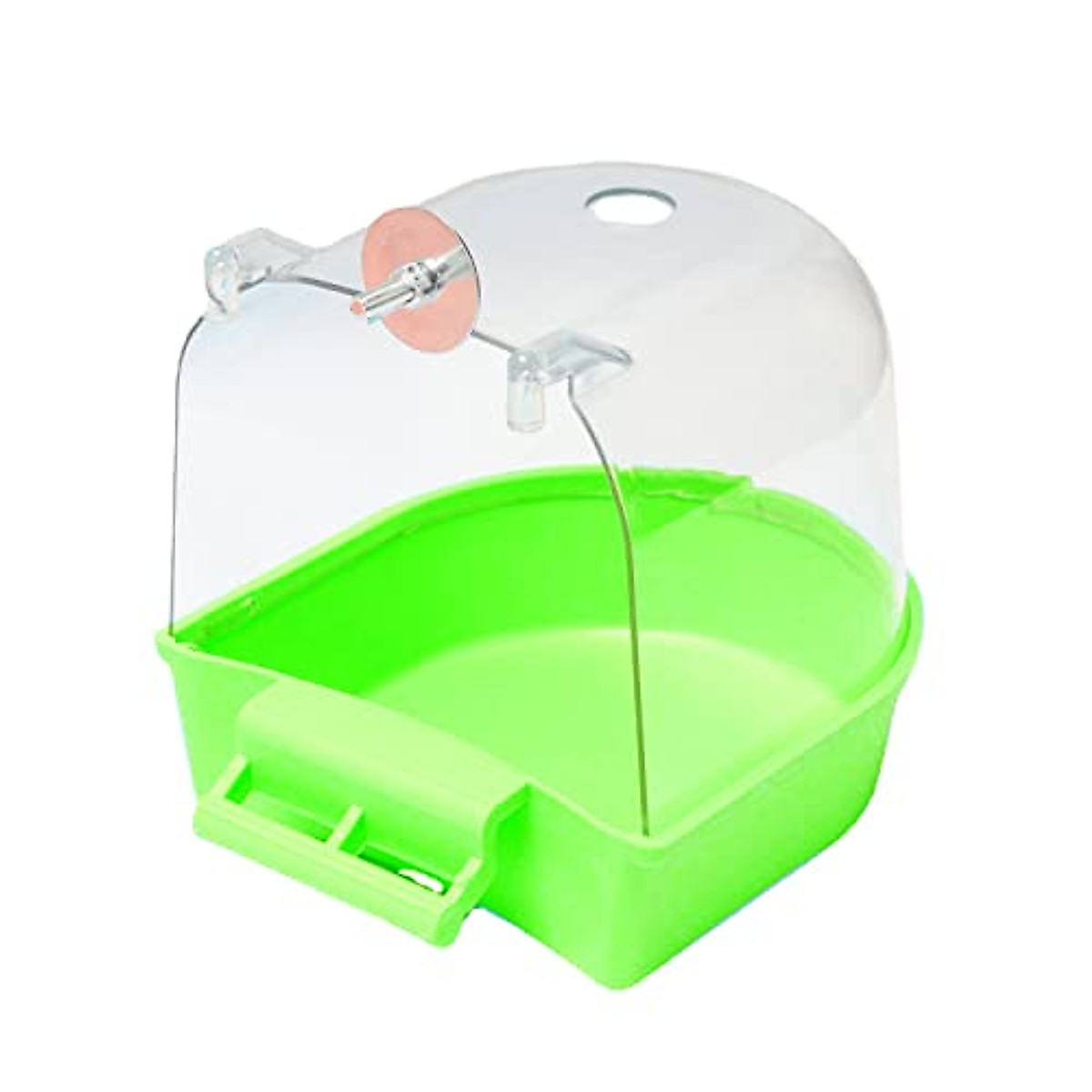 lamphle Parrot Bath Box Easy Installation Washing Dry Cleaning Lightweight Thicken Leak-Proof Parrot Bath Box for Lovebirds Green