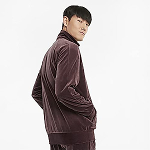PUMA Men's Iconic T7 Velour Track Jacket, Fudge, XL