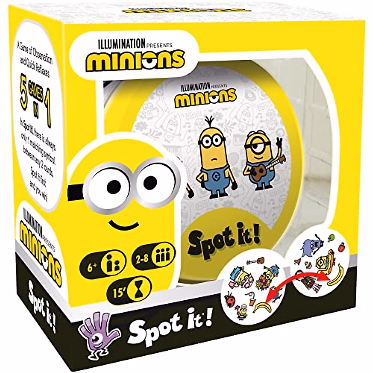 Zygomatic Spot It! Minions - Playful Family Card Game with Beloved Minions Characters! Fun Matching Game for Kids and Adults, Ages 6+, 2-8 Players, 15 Minute Playtime, Made