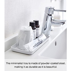 YAMAZAKI home Tower Amenity Tray L White, Flat