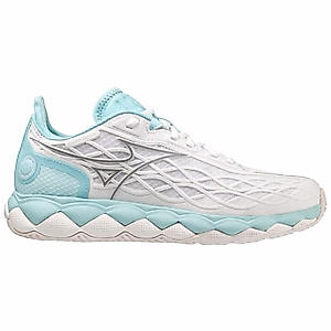 Mizuno Women's Enforce Tour Tennis Shoe, White Turquoise, 8