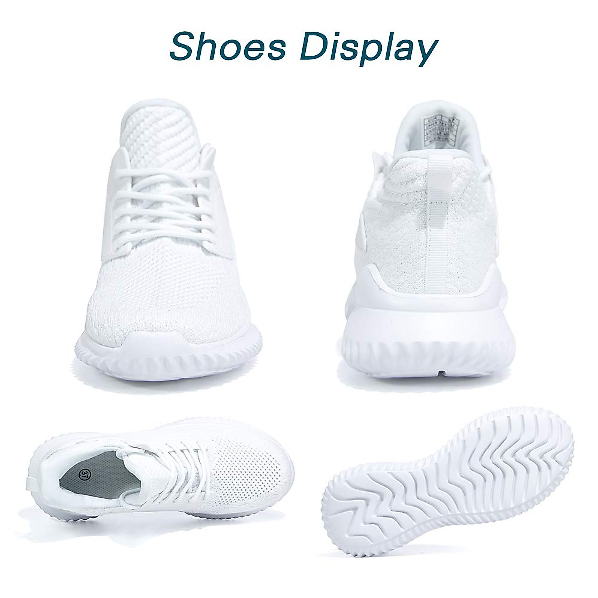 Akk White Sneakers for Women Walking Shoes Comfortable Lightweight Womens Work Casual Tennis Shoes for Gym 10 US White