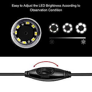 USB Microscope,1000x Magnification Endoscope, 8 LED USB 2.0 Digital Microscope, Mini Camera with OTG Adapter and Metal Stand, Compatible with Mac Window 7 8 10 Android Linux (Black)