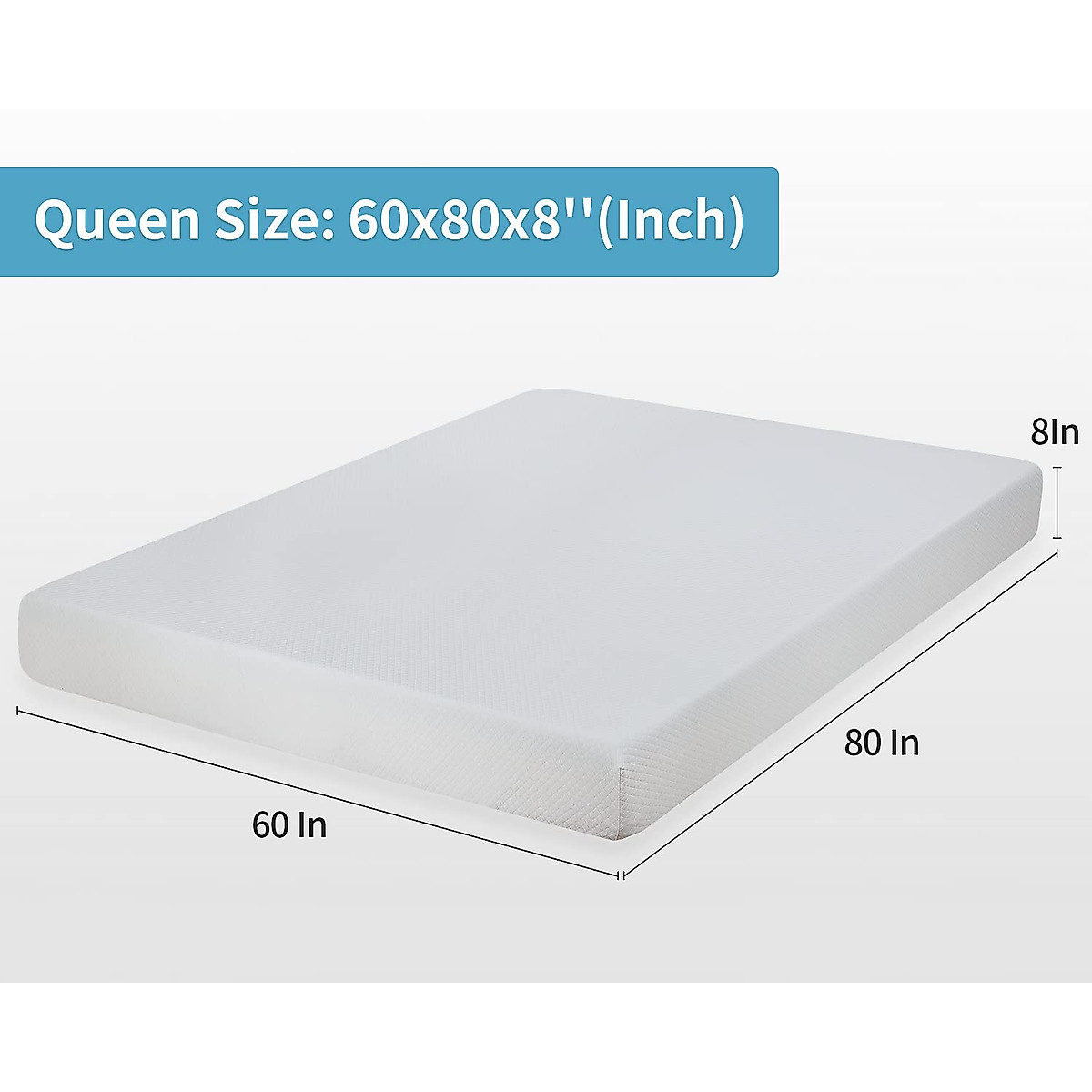Gel Memory Foam Mattress 8 Inch Mattress Medium-Firm Mattress for Soundly Sleep CertiPUR-US Mattress in a Box for Pressure Relief & Cooler Sleep, Queen