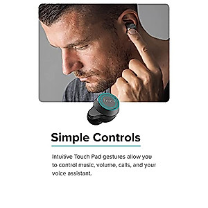 Cleer Audio, Roam NC Wireless Bluetooth Noise Cancelling Earbuds with Long Lasting Battery Life, Sweat Proof and Water Resistant, Touch Controls, Ambient Mode Music and Calls, Black