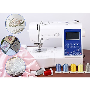 Simthread Embroidery Thread with Storage Box - 12 Options - 800 Yards/Spools 9 Rose Colors for Embroidery and Sewing Machine