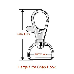 Paxcoo 100 Pcs Key Chain Hooks with Key Rings (Large Size)