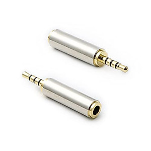 rgzhihuifz 3.5mm Female to 2.5mm Male Audio Adapter Converter Headphone 2.5mm to 3.5mm 3 Ring Jack Stereo or Mono 2 Pack