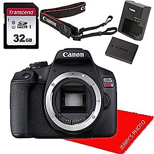Canon EOS Rebel T7 DSLR Camera Body (No Lens) + 32GB Memory Bundle (Renewed)