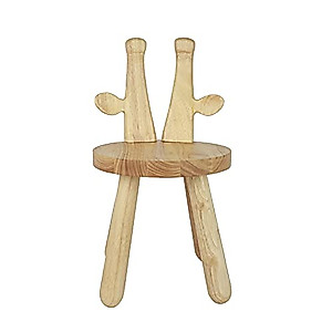 famobay Wooden Toddler Chair, Naturally Finished Solid Hardwood,Kids Stool Handmade, for Playroom, Nursery, Preschool, Bedroom, Kindergarten Eating, Reading, Playing, Boys Girls Age 2+ (1, Giraffe)