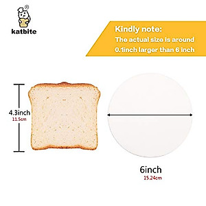 Katbite 6 Inch 200Pcs Parchment Paper Rounds, Round Baking Sheets Paper, Uses for Cake Baking, Patty Separating, Tortilla Wrapping