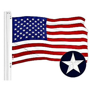 G128 American USA Flag | 3x5 Ft | ToughWeave Series Embroidered 210D Polyester | Country Flag, Embroidered Stars, Sewn Stripes, Indoor/Outdoor, Vibrant Colors, Brass Grommets
