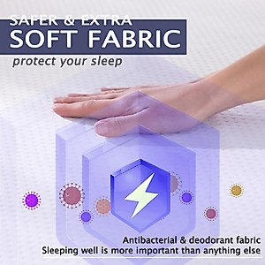 4 Inch Memory Foam Mattress Topper Twin XL for Pressure Relief-Gel Swirl Cooling Foam Mattress Topper with Non-Slip Design and Ventilated Washable Fiber Cover,CertiPUR-US Certified