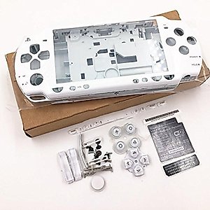 New Replacement PSP 2000 2001 2002 2003 2004 Series Console Full Housing Shell Cover with Button Set - White