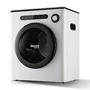 Dessiz Digital Control Compact Laundry Dryer - 11lbs Capacity, Portable Clothes Dryer Machine for Small Spaces, RVs and Apartments -White Quiet, Sturdy and Easy to Use